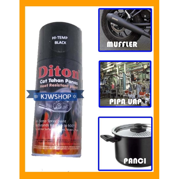 Jual Diton Hi Temp Black Doff 150cc Cat Semprot Tahan Panas Hitam Dof Dop Diton Knalpot Heat ...