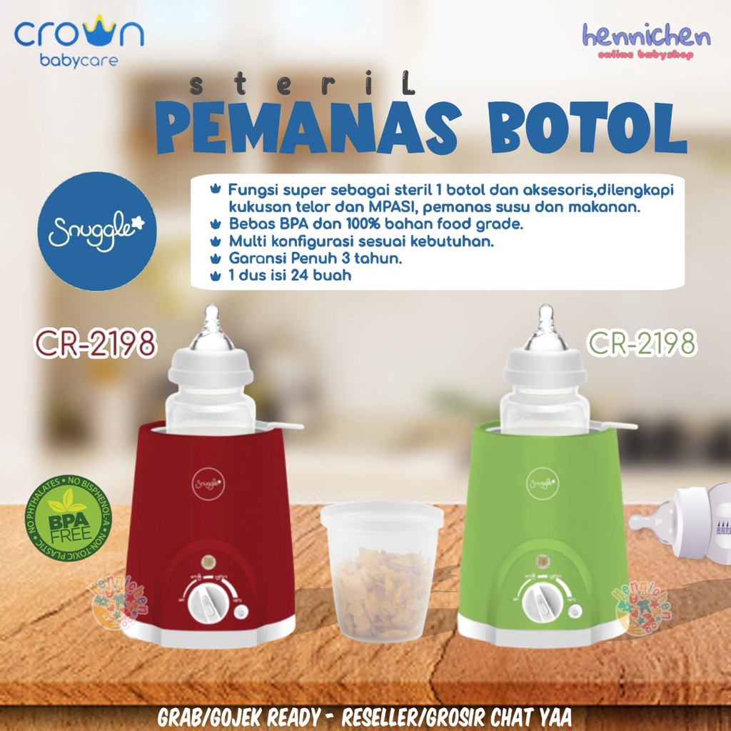 Jual SNUGGLE BY CROWN CR2198 STERIL PEMANAS 1 BOTOL PEMANAS BOTOL SUSU ...