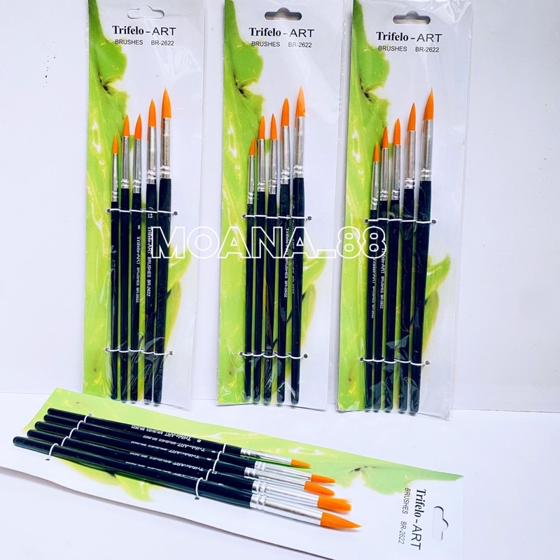 Jual Kuas Cat Air Trifelo Art lancip / tumpul (1 set) | Shopee Indonesia