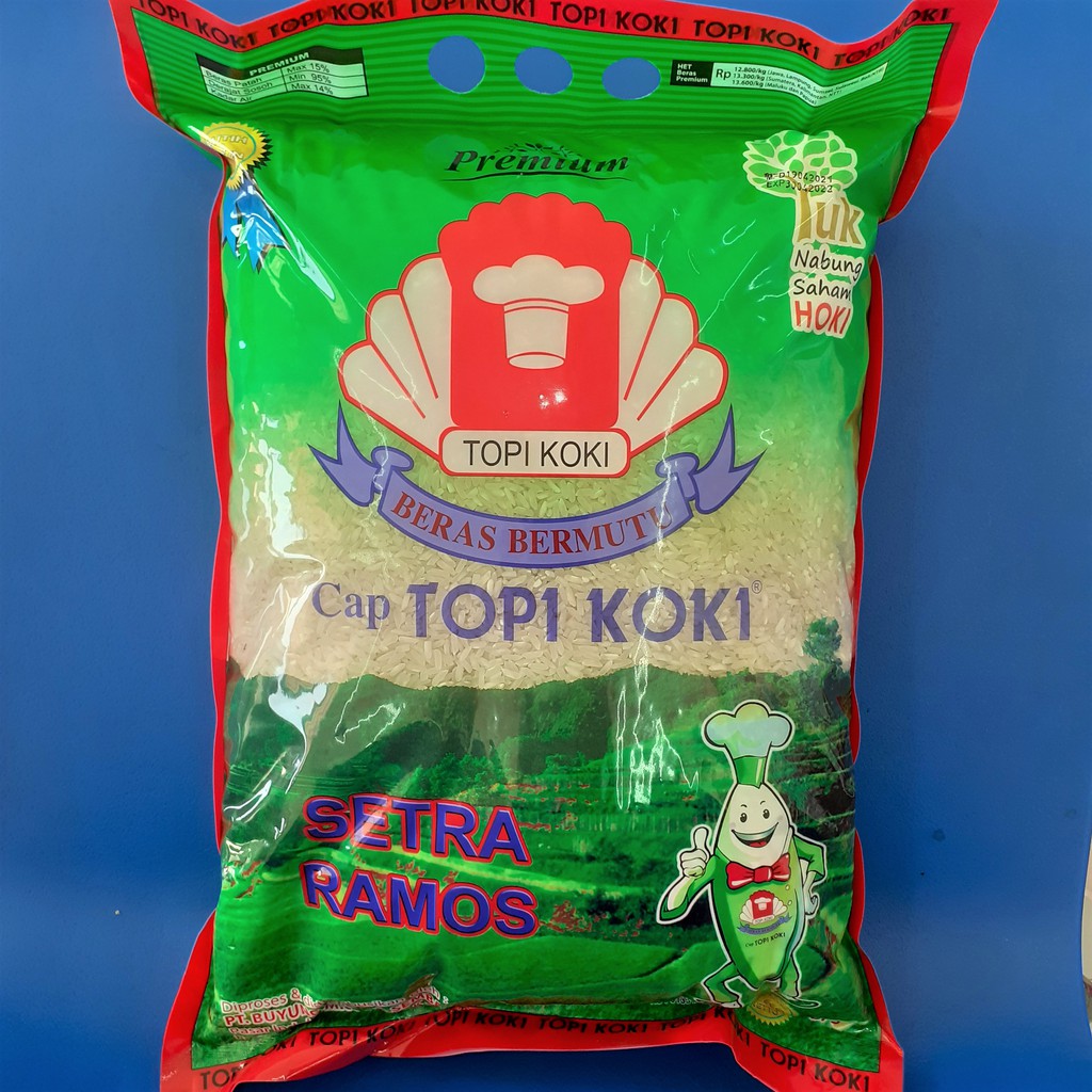 Jual Beras setra ramos TOPI KOKI 5kg | Shopee Indonesia