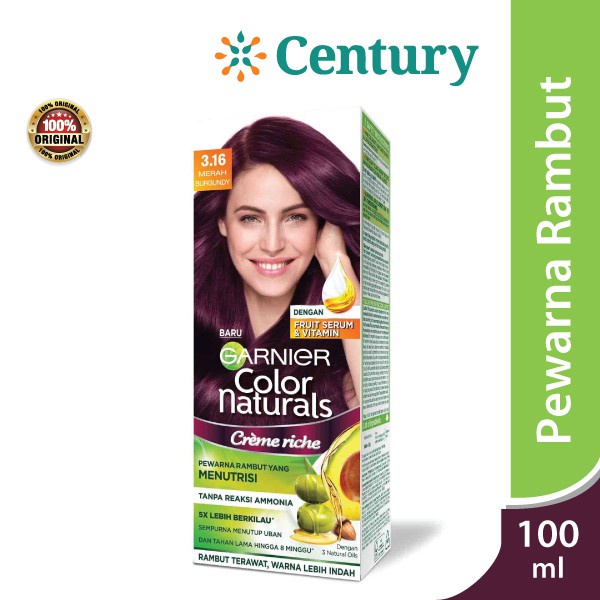 Jual GARNIER COLOR NATURAL MERAH BURGUNDY 3.16 / PEWARNA RAMBUT / HAIR ...
