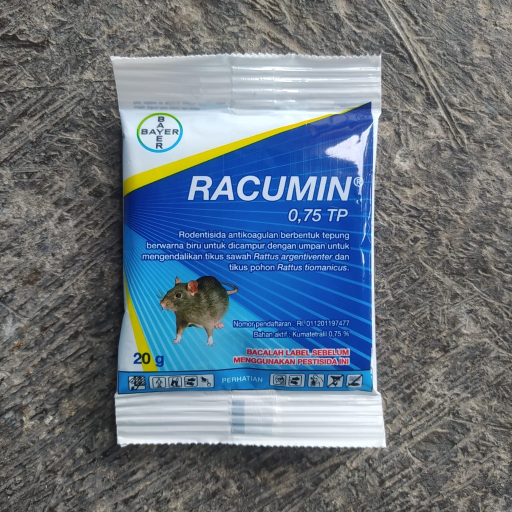 Jual Racun Tikus RACUMIN Bubuk 0,75 Pembasmi & Pengusir Tikus 20gr ...