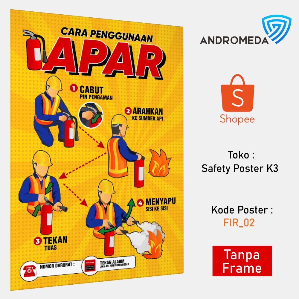 Jual Safety Poster K3 : Cara Penggunaan Apar | Shopee Indonesia