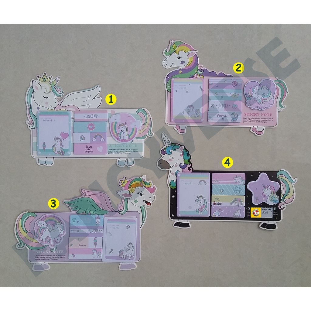 Jual Sticky Notes Unicorn N001 / Stick Marker Post It Memo Stick ...