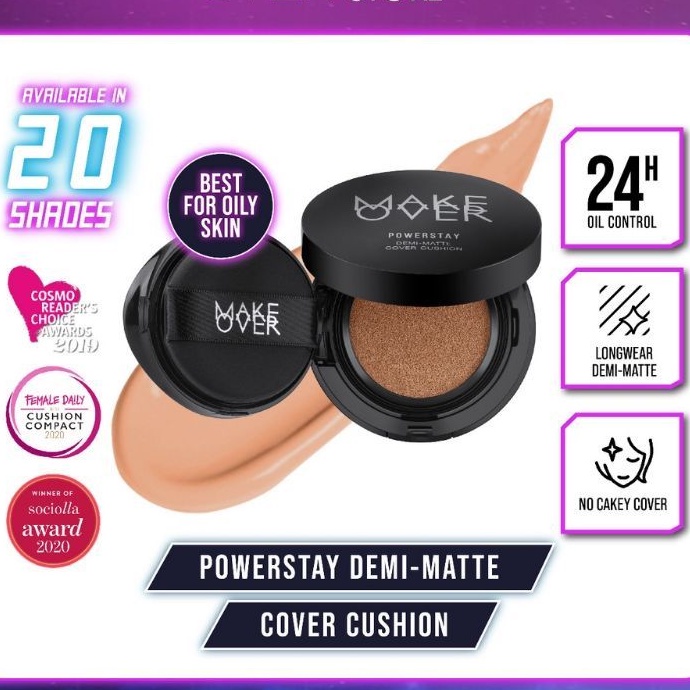 Jual MAKEOVER Powerstay Demi Matte Cover Cushion | Shopee Indonesia