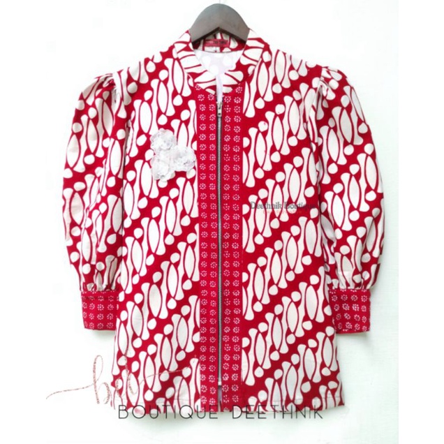 Jual BOUTIQUE DEETHNIK baju batik warna merah baju imlek outer batik ...