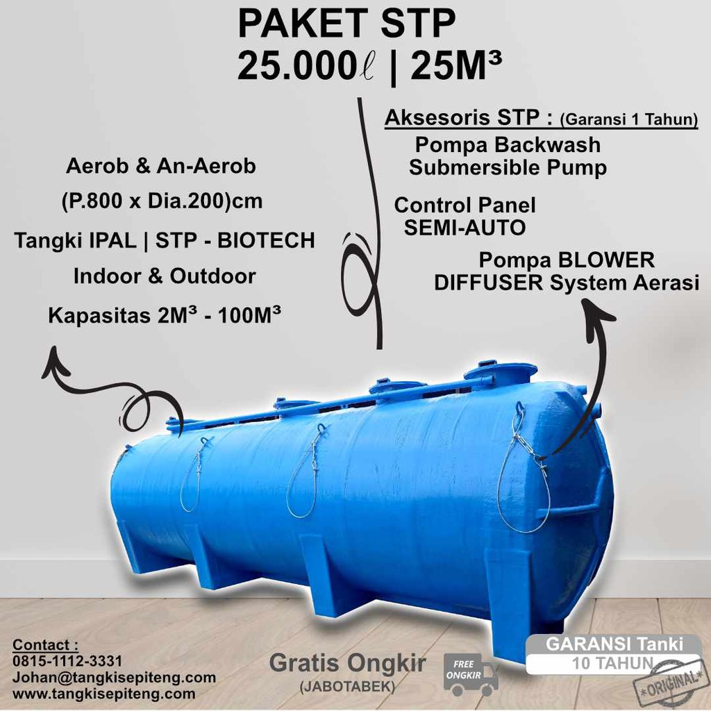 Jual PAKET 1 Set Tangki 25000L/25m3 STP Bio Septic Tank, BIOFILTER ...