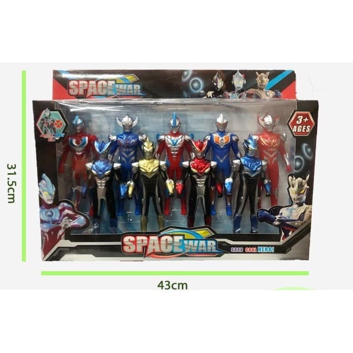 Jual A0014 JAYA TOYS MAINAN ROBOT ULTRAMAN LIGHTING SPACE WAR ISI 9 PCS ...