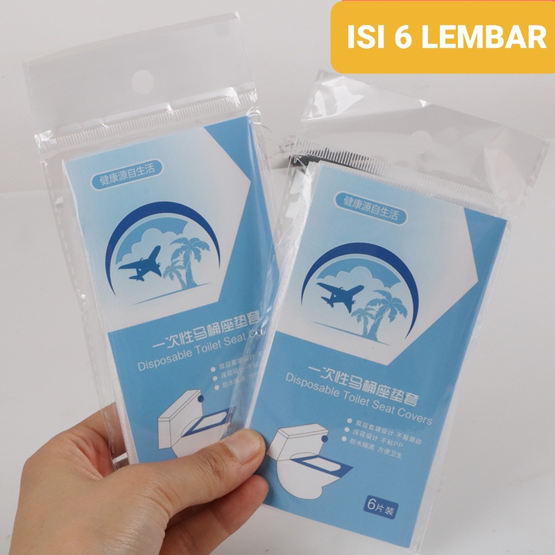 Jual ISI 6 Lembar Plastik Alas Dudukan Toilet WC Travel Tahan Anti Air ...