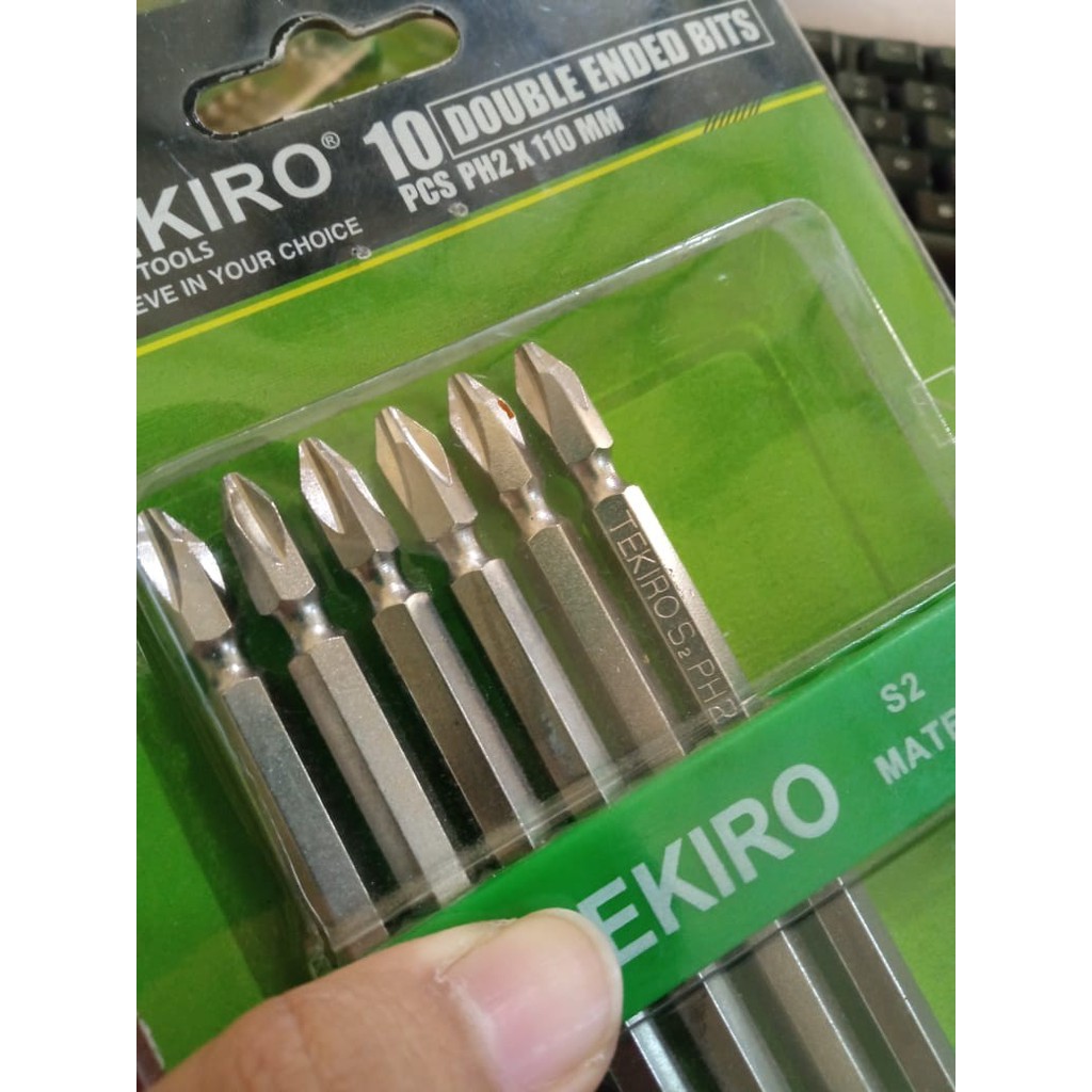Jual TEKIRO Mata Obeng Double Ended Bits Drill Bits Screwdriver PH2 x ...