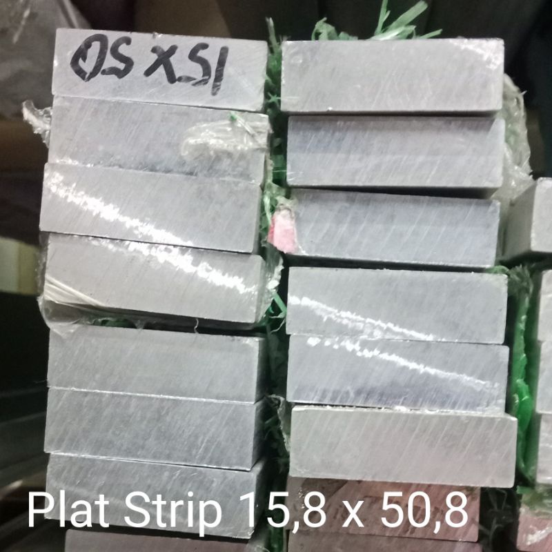Jual Plat Strip Aluminium 15,8mm x 50,8mm x 500mm / strip alumunium ...
