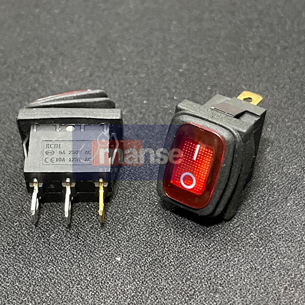 Jual Saklar Waterproof Kecil Lampu AC 3 Pin / Rocker Switch Anti Air 3 ...