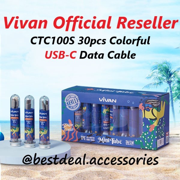 Jual (CTC100S ISI 30PCS) Vivan CTC100S Colorful Micro USB Tube Kabel ...
