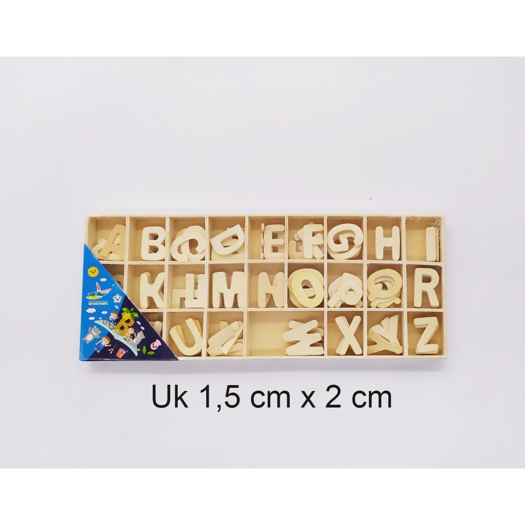 Jual Tulisan kayu Kecil Wooden Letter Timbul Alphabet Warna Natural DIY ...