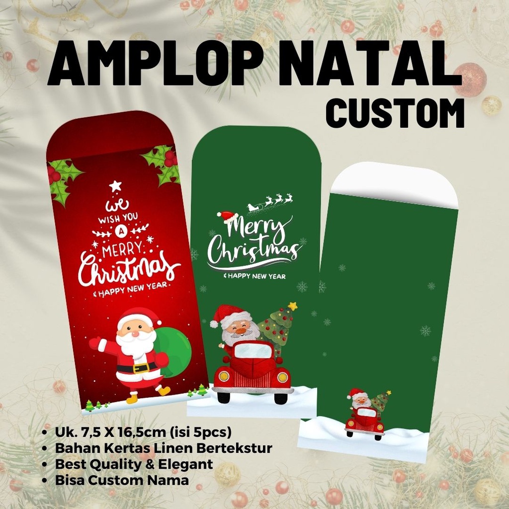Jual ANGPAO / AMPLOP NATAL / CHRISTMAS CUSTOM ( 7,5 x 16,5cm ) | SUN ...