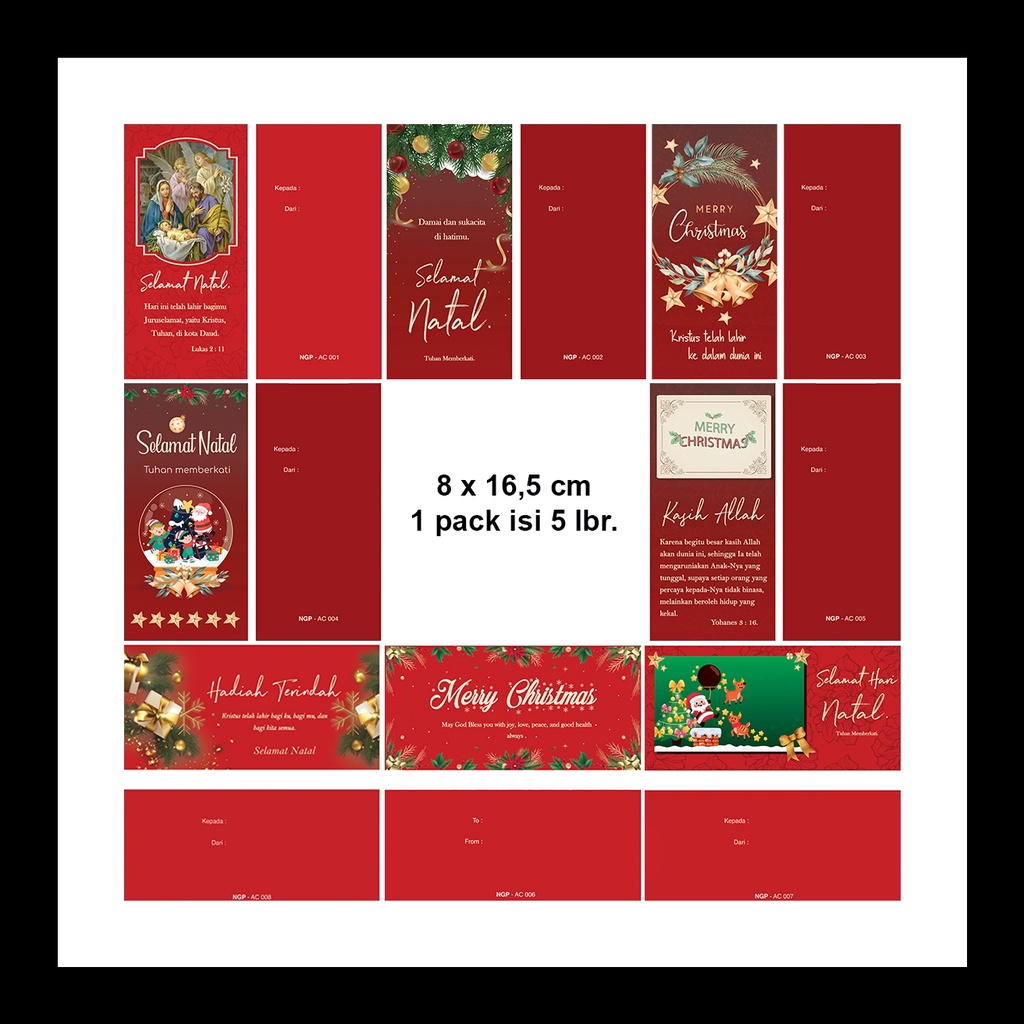 Jual Angpao Natal isi 5 Amplop Natal Merah Motif Natal Murah | Shopee ...