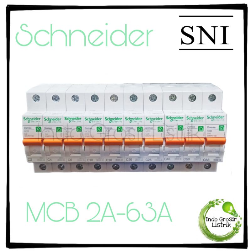 Jual MCB 1Phase New Domae 2A-63A Schneider Pemutus Arus Listrik Sneider 1Phase | Shopee Indonesia