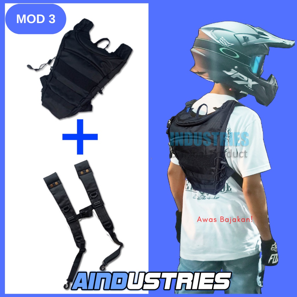 Jual Vest Bag Pria Bodypack Tas Rompi Depan Belakang Bikers Touring ...