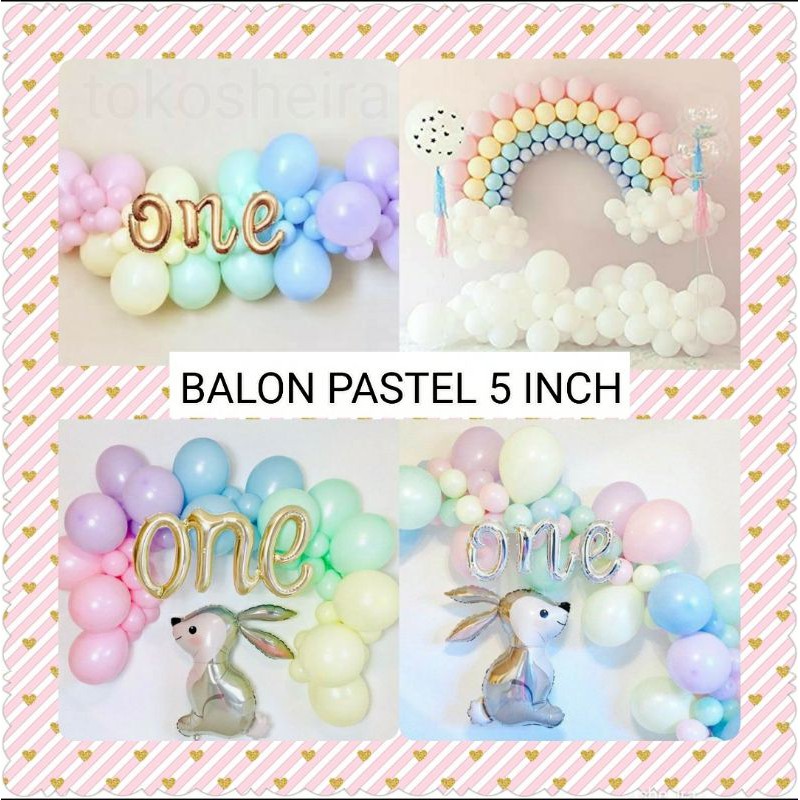 Jual Balon Macaron Pastel 5 Inch Isi 100 pack Pack Balon Latex Doff ...