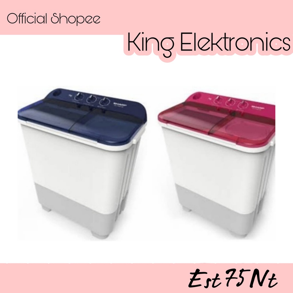 Jual MESIN CUCI LOW WATT SHARP EST 75 NT 7KG 2 TABUNG 75NT 7 KG ...