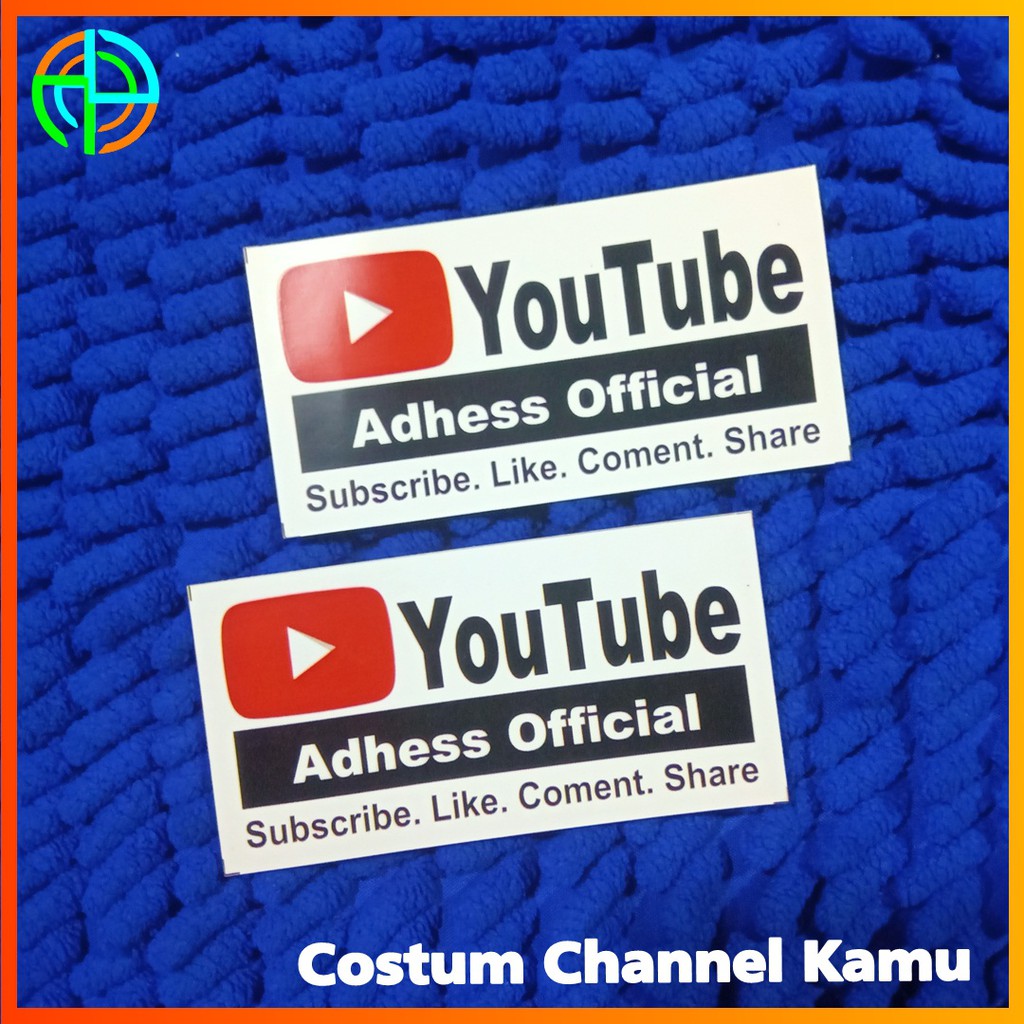 Jual (isi 10) Stiker Costum Nama Youtube Channel White Bahan Vynil ...