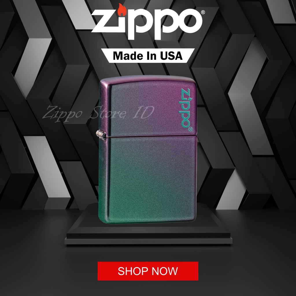 Jual Korek Api Zippo Classic Iridescent Zippo Logo 49146ZL Original ...