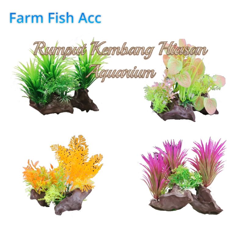 Jual KEMBANG BUNGA TIPE 22 RUMPUT HIASAN AKUARIUM KAYU PLASTIK UNIK ...