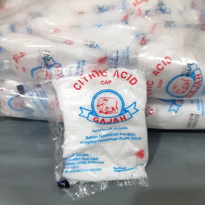 Jual Citrun /Sitrun /Citric Acid cap Gajah /Asam Sitrat (50gr) | Shopee ...