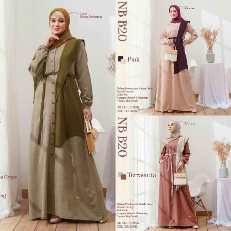 Jual NIBRAS GAMIS NB B20/ NBB 20 Brown, Pink & Terracotta | Shopee ...