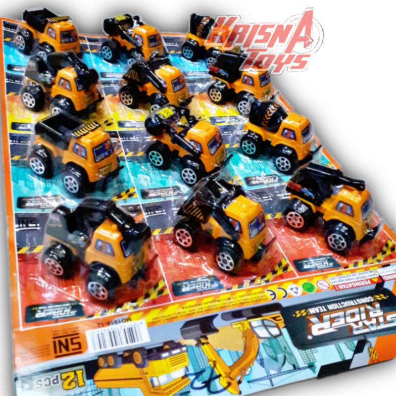 Jual MAINAN ANAK MOBIL TRUCK KONSTRUKSI PULL BACK isi 12pcs/Lembar ...
