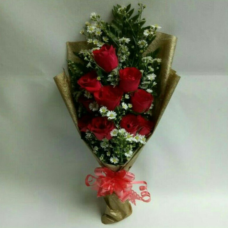 Jual Hand Buket Bunga Mawar / Bouquet Mawar 10 Tangkai Asli Fresh ...