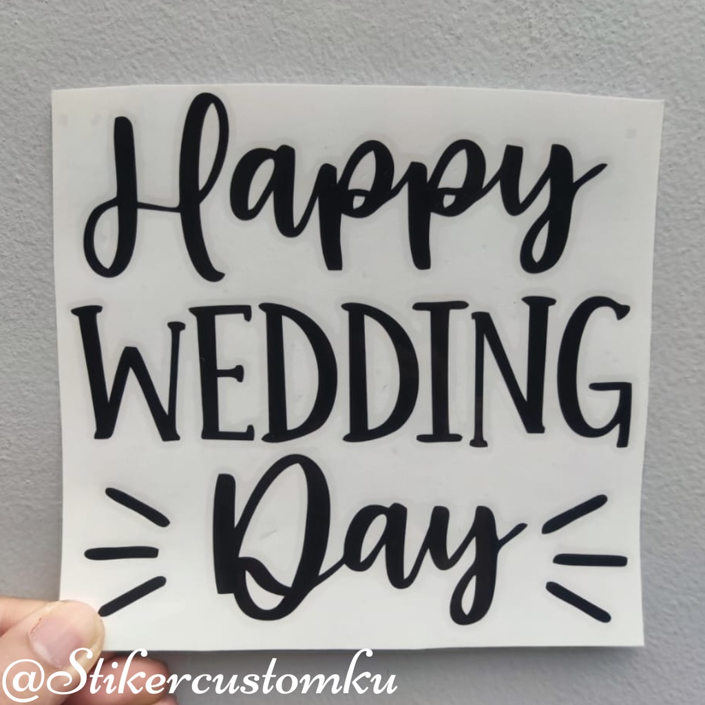 Jual Stiker Cutting Happy Wedding Sticker Wedding Day Balon PVC ...