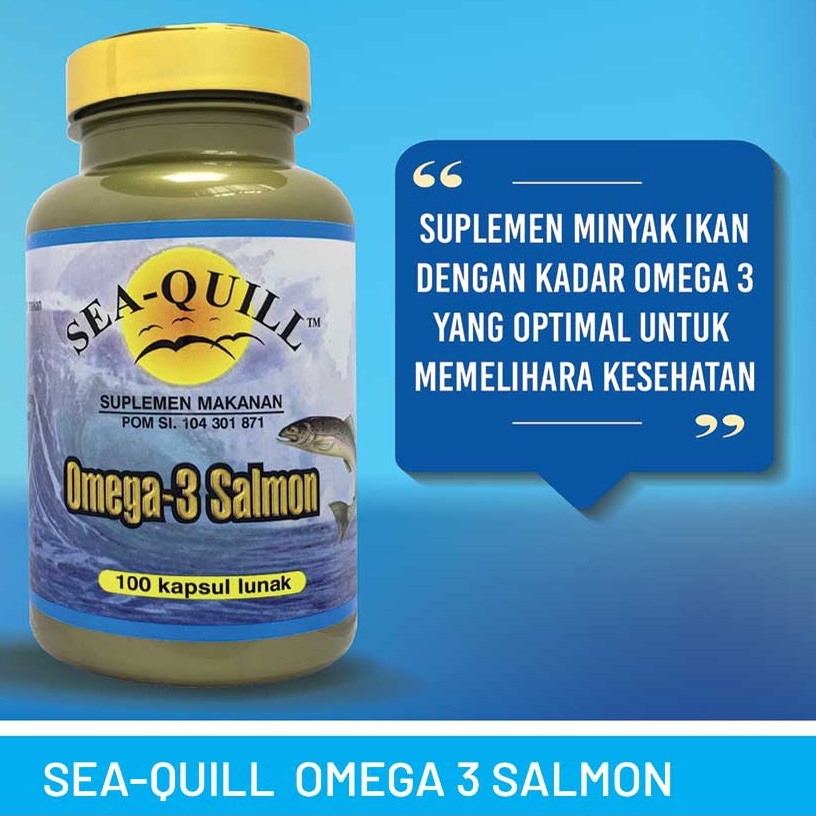 Jual Sea Quill Omega-3 Salmon 100 Kapsul Lunak / Fish Oil / Minyak Ikan ...
