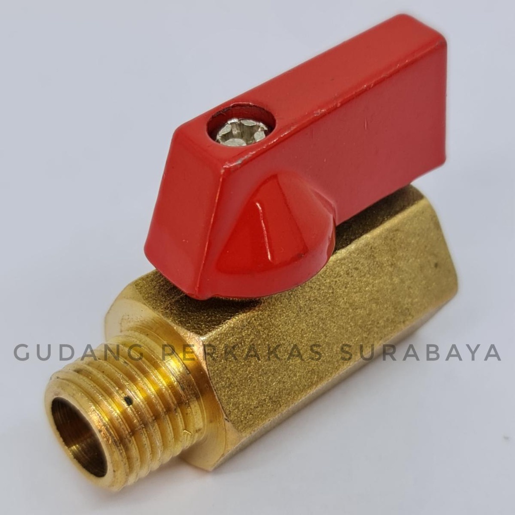 Jual STOP KRAN F1/4 x M1/4 BALL VALVE STOP KRAN KOMPRESOR KUNINGAN DRAT 1/4 | Shopee Indonesia