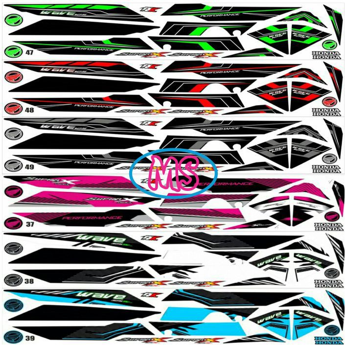 Jual HND200 Stiker Motor Sticker Striping Supra X 125 Karbu WAVE R ...