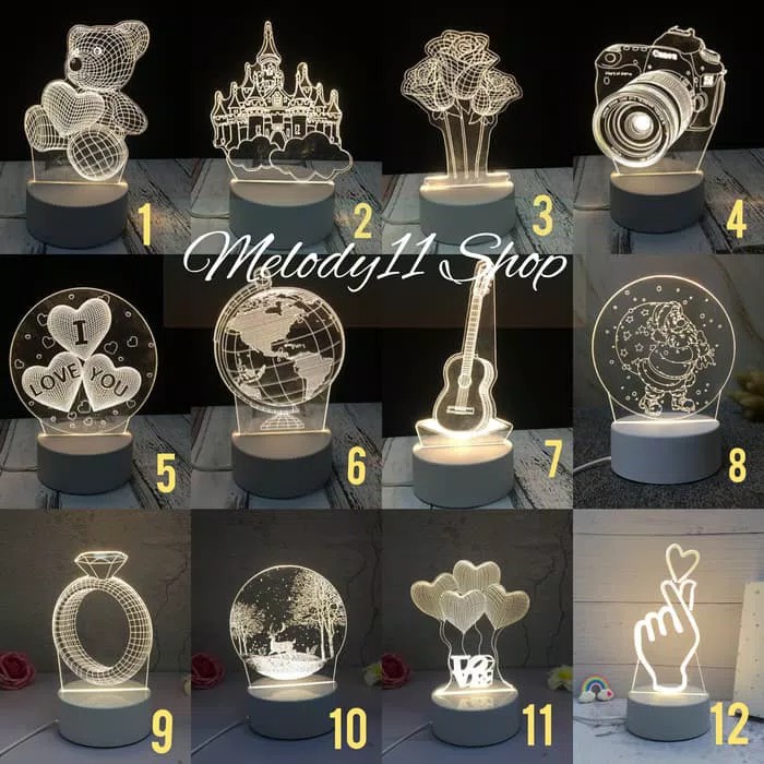 Jual Lampu Hias 3D Akrilik Karakter/Lampu Tidur/Lampu LED (ONLY AKRILIK ...