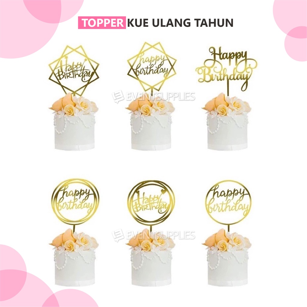 Jual [Terlengkap]Topper Cake Kue/Roti/Ulang Tahun Akrilik Topping ...