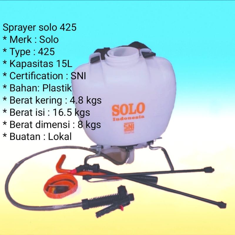 Jual Sprayer solo 425 tangki semprot hama gendong manual 15 liter ...