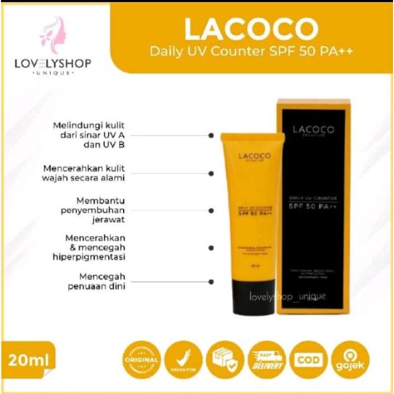 Jual LACOCO Sunscreen Daily UV Counter SPF 50 PA++ Original (20ml ...