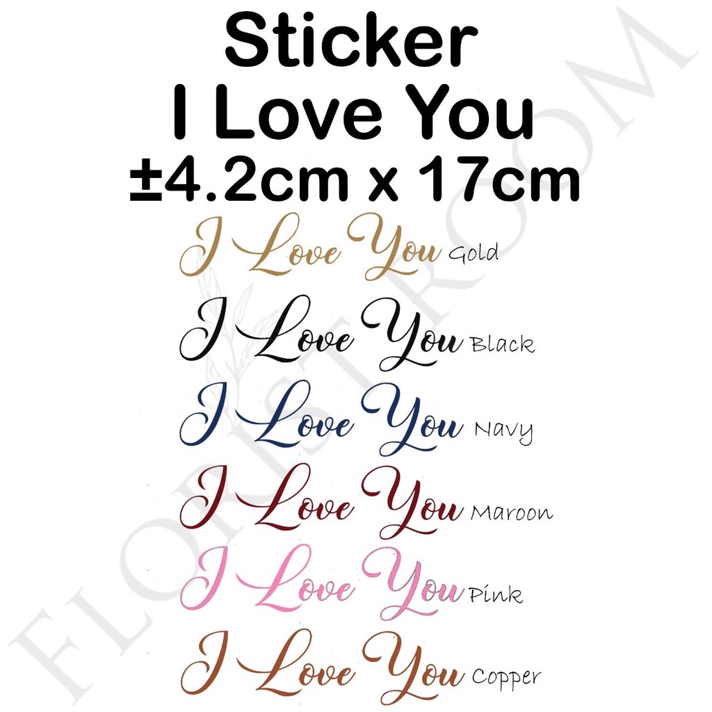 Jual Sticker I Love You - Cutting Sticker - Bunga - balon - Party ...