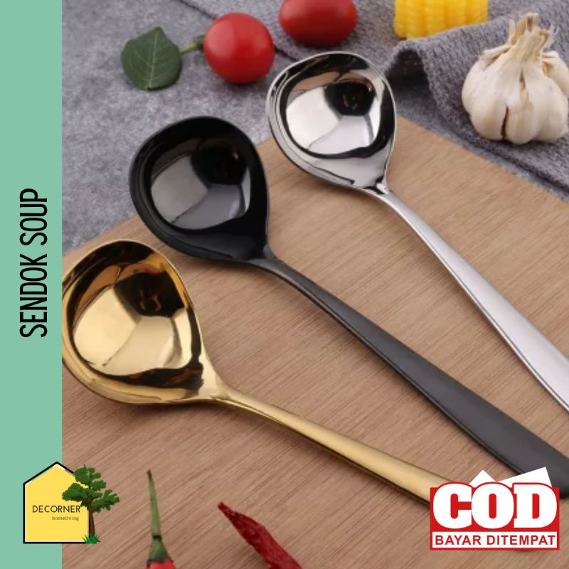 Jual Sendok Soup Centong Sayur Kuah Gold Ladle Soup Spoon Mewah ...