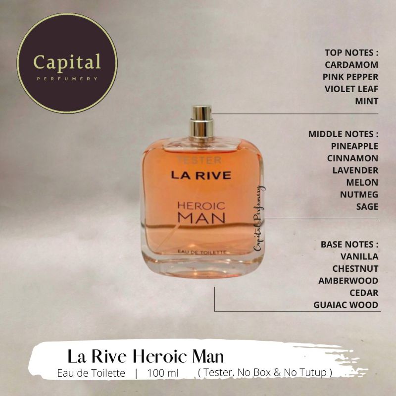 Jual La Rive Heroic Man Edt 100 ml Tester (no box&no tutup) | Shopee ...