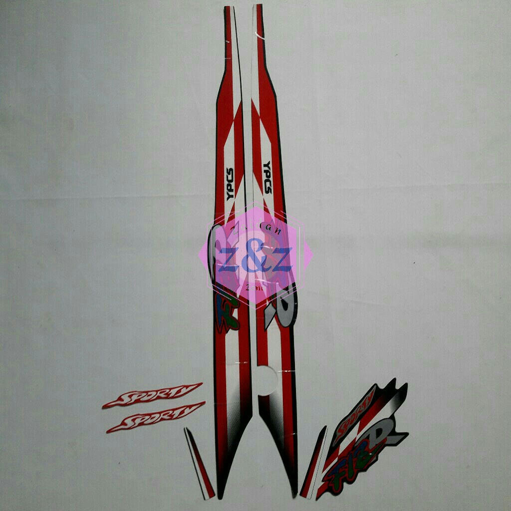 Jual STIKER STRIPING LIS BODY MOTOR YAMAHA F1ZR 1997 1998 HITAM MERAH ...
