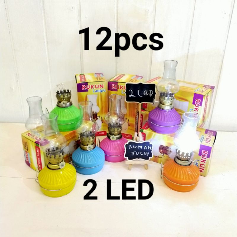 Jual Lampu Teplok 2 LED (Paket 12pc) Lampu Teplok Baterei, Lampu Ublik ...