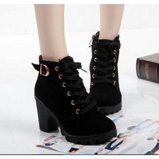 Jual SEPATU BOOT BOOTS KOREA HITAM BLACK FASHION WANITA Cewek Perempuan ...
