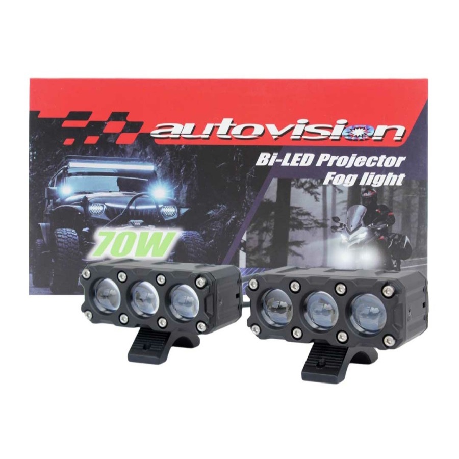 Jual AUTOVISION Mini Biled Projector 3 Lensa Combo (2800K & 6000K) 70W ...