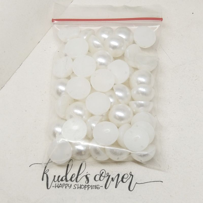Jual 25gr mutbel putih/ half pearl/ mutiara belah/ mutiara jahit ...