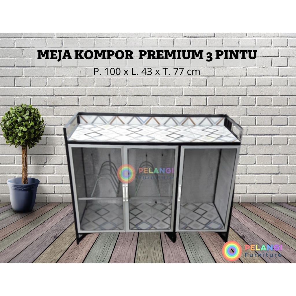 Jual MEJA DISPENSER / MEJA KOMPOR PREMIUM (3 PINTU) | Shopee Indonesia