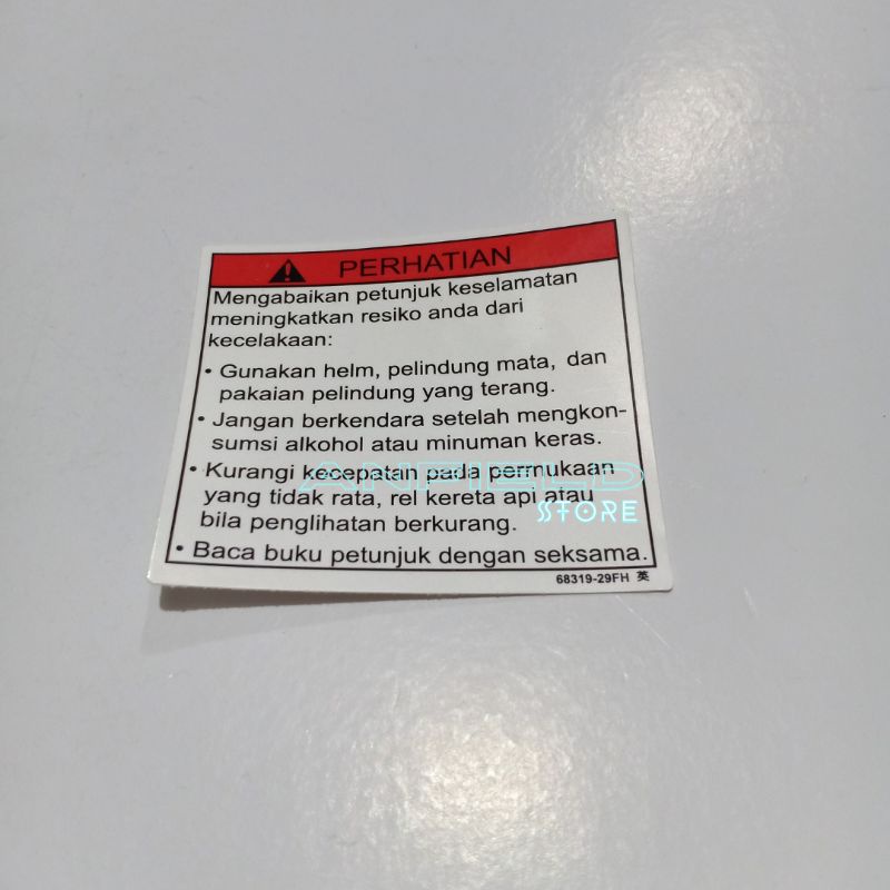 Jual stiker sticker label warning peringatan all motor suzuki | Shopee ...
