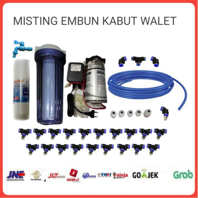 Jual Mesin Embun Kabut Walet Misting 20 Titik Nozzle Lengkap Set Kabut ...